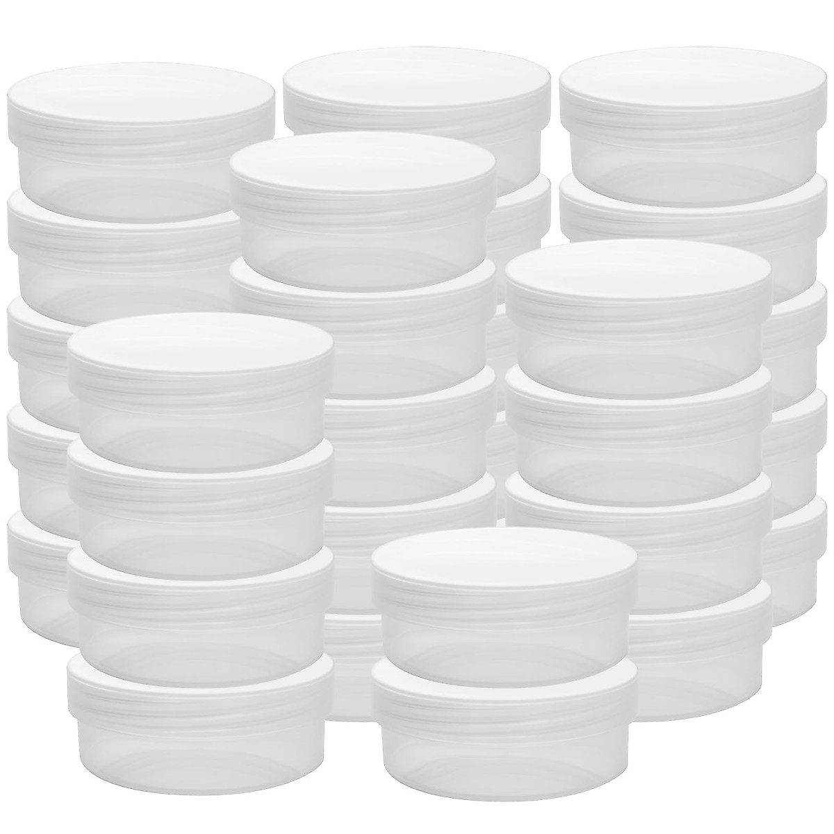FUNSUEI 30 PCS Round Clear Plastic Bead Storage Containers, Bead Storage Containers with Lids, Cylinder Stackable Bead Containers Round Plastic Bead Organizer for Beads, Jewelry, Small Items Storing
