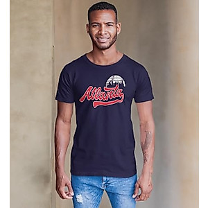 BROOKLYN VERTICAL Mens Baseball Sports Fan Short Sleeve T-Shirt with Chest Print| New York, Atlanta, St. Louis, Los Angeles (as1, Alpha, xx_l, Regular, Regular, Atlanta)