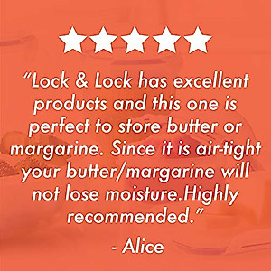 LocknLock Easy Essentials Food Storage lids/Airtight containers, BPA Free, Butter-25 oz, Clear
