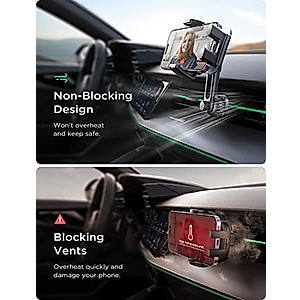 LISEN Vent Phone Mount for Car [Smooth Silicone Protection] Universal Car Vent Phone Holder Mount for Car with Newest Extension Clip for iPhone 14 13 12 11 X XR XS Pro Max Mini 8 7 6 Plus and More