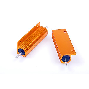 LM YN 100 Watt 4 Ohm 5% Wirewound Resistor Electronic Aluminium Shell Resistors Gold (Pack of 2)