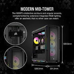 Corsair Vengeance a8100 Series Gaming PC - Liquid Cooled AMD Ryzen 9 7950X CPU - NVIDIA GeForce RTX 4090 GPU - 4TB (2X 2TB) M.2 SSD - 64GB Dominator Platinum RGB DDR5 Memory - Black