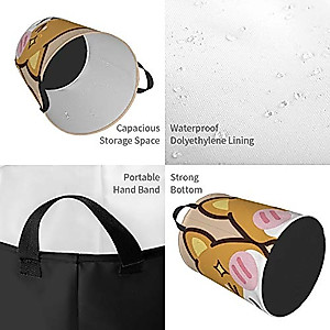 FeHuew Kawaii Shiba Inu Cute Dog Collapsible Laundry Basket with Handle Waterproof Fabric Hamper Laundry Storage Baskets Organizer Large Bins for Dirty Clothes,toys,Bathroom