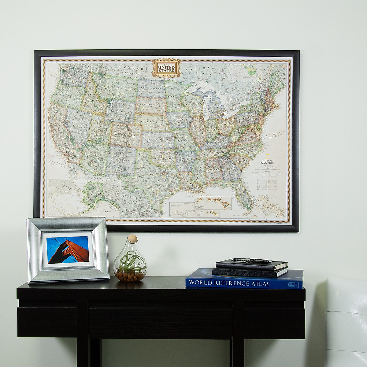 Craig Frames Wayfarer, Executive United States Push Pin Travel Map