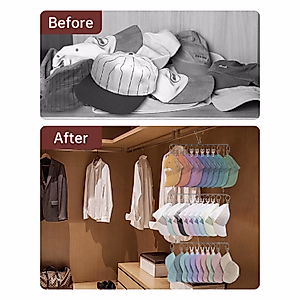 Gumilyo Stainless Steel Hat Hanger for Closet with 30 Heavy Duty Clips, Fits All Caps, Silver