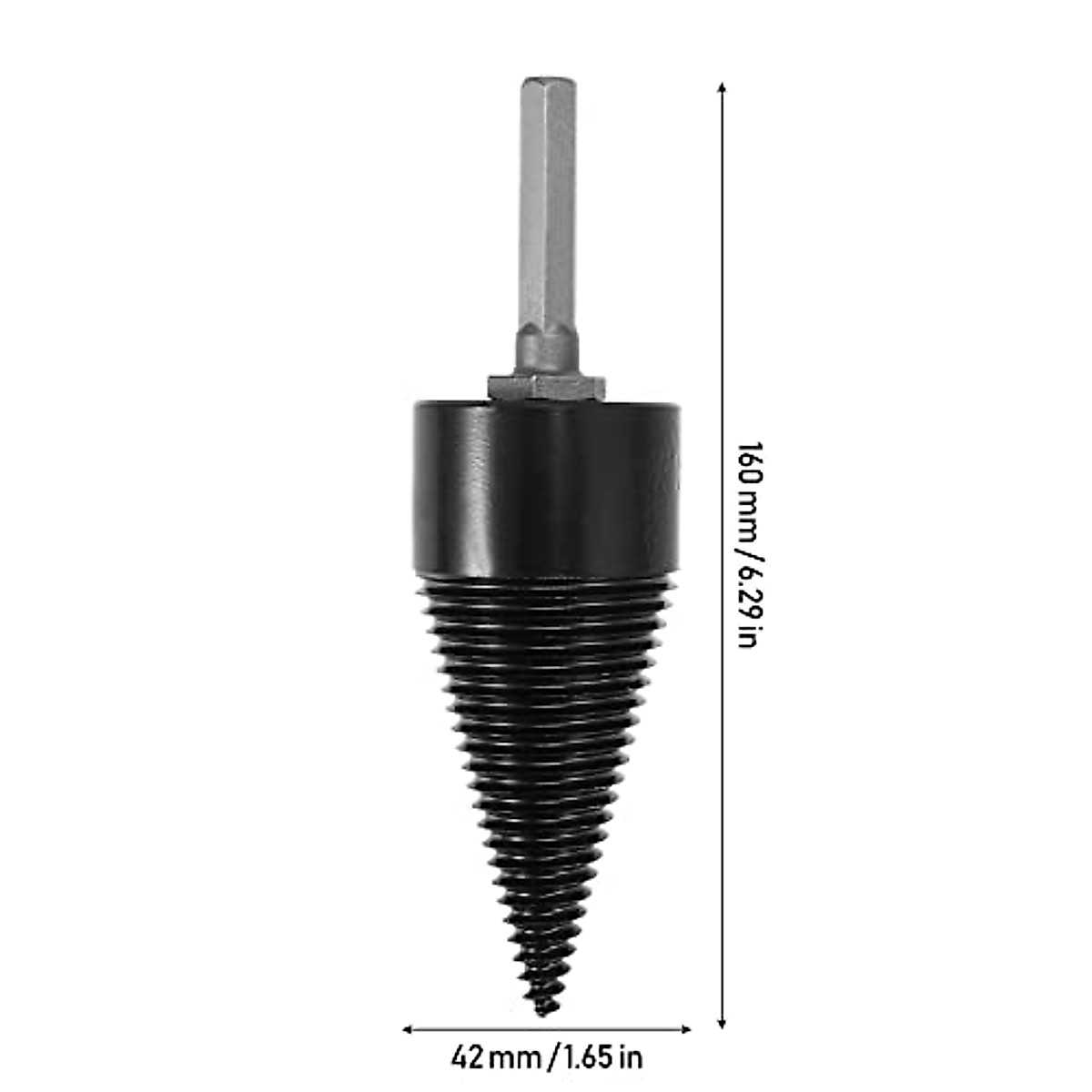 JEUIHAU 2 Pack 42 mm Firewood Log Splitter Drill Bit, Hex Shank Wood Splitter Drill bit, Portable Heavy Duty Drill Screw Cone Driver for Cutting Hickory, Oak, Sycamore, Walnut