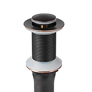 Oil Rubbed Bronze Pop Up Drain with Detachable Basket, Bathroom Vessel Lavatory Vanity Faucet Sink Drain Stopper, ORB Without Overflow