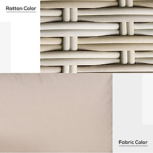 Outsunny 3 Piece Patio Furniture Set, PE Rattan Small Wicker Balcony Furniture, Table & Chairs with Cushions Composite Table, Conversation Set for Apartment, Gray