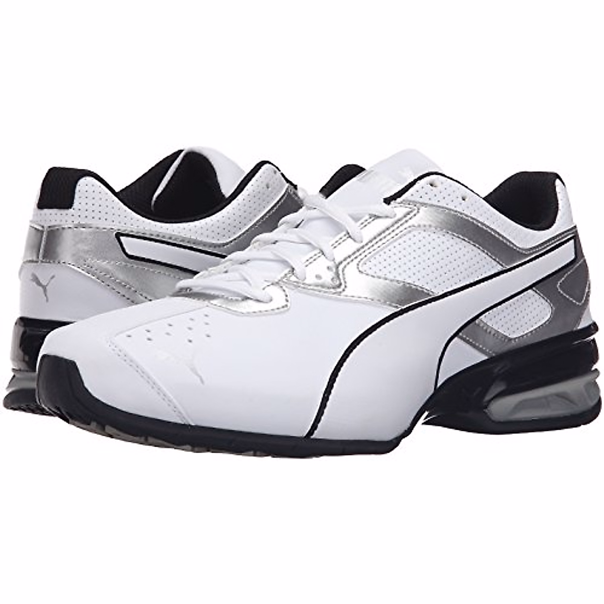 PUMA Men's TAZON 6 FM Cross Training Sneaker, Puma White-Puma Silver-Puma Black, 7