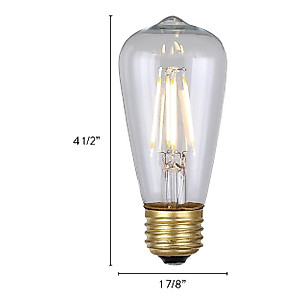LED Vintage Bulb, B-LST45-4, E26 Socket, 4W ST45 Shape, 2200K, 320 Lumen, Dimmable, 15000 Hours