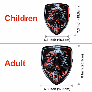 Stegosaurus Halloween LED Mask for Kids, Halloween Light Up Mask for Halloween, Music Festival, Birthday Party LED Mask for Boys Girls (Ice blue + Pink)