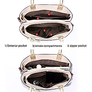 Rvenwain Handbags for Women Ladies Tote Shoulder Bags Satchel Top Handle Satchel Purse in Pretty Color Combination (White)