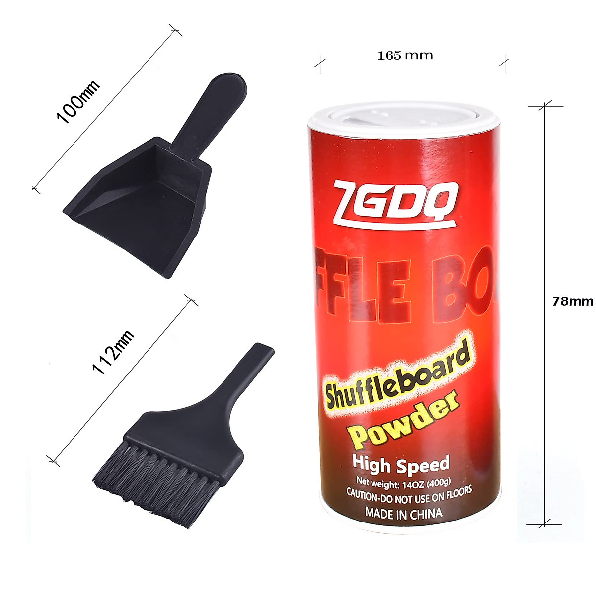 ZGDQ 2 Pack Shuffleboard Wax Powder Set with Shuffleboard Pucks, (53mm) Shuffleboard Table Pucks with Shuffleboard Wax High Speed and Mini Brush Set