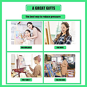 Clendo Beginner Oil Painting Kit for Kids,Flowers Paint by Numbers for Adults with Paint Brushes,DIY Acrylic Paint, Paint-by-Number Kits Home Decor 16X20inch