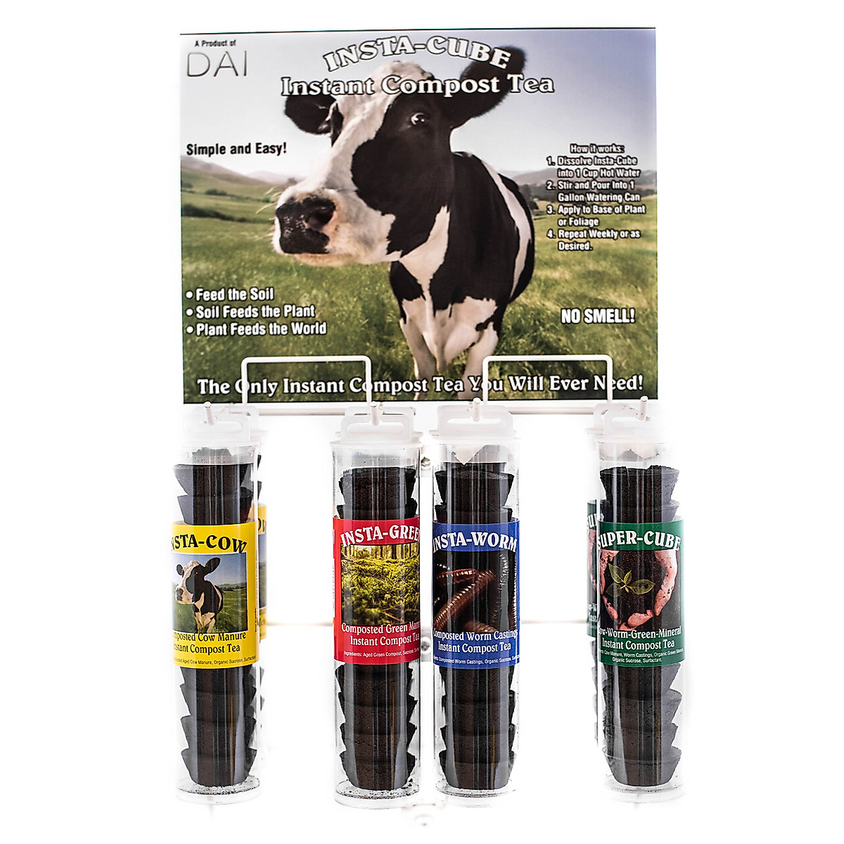 Super Cube Organic Compost Tea, Soil Fertilizer, and Plant Growth Stimulate, Natural Cow Manure and Worm Castings, Indoor or Outdoor Gardening, 10.