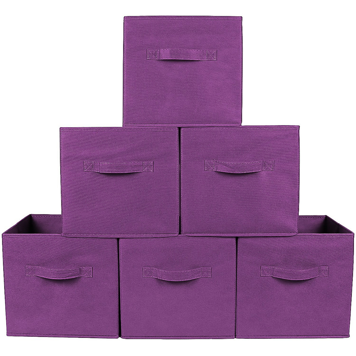Greenco Foldable Storage Cubes Non-woven Fabric -6 Pack-(Purple)