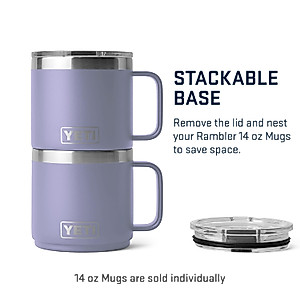 YETI Rambler 14 oz Stackable Mug, Vacuum Insulated, Stainless Steel with MagSlider Lid, Cosmic Lilac