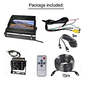 1080P RV Backup Camera Wired System,9 inch AHD 2-Split DVR Monitor Waterproof 8LED IR Night Vision Reverse Rear View Mirror Camera 12V-24V for Semi Bus Truck Trailer Camper