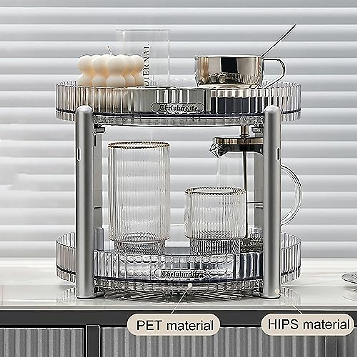 Spice Spinner, Spinning Spice Rack, Lazy Susan Turntable Organizer, 360 Degree Rotating Dresser Organizer, for Countertop, Refrigerator, Dresser Storage (Size : Single layer)