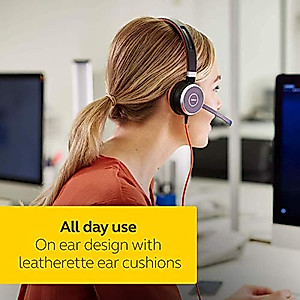 Jabra Evolve 40 Professional Wired Headset, Stereo, MS-Optimized – Telephone Headset for Greater Productivity, Superior Sound for Calls and Music, 3.5mm Jack/USB Connection, All-Day Comfort Design