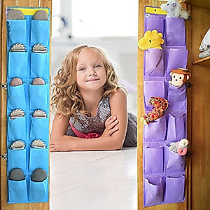 TINTON LIFE 12 Large Pockets Over the Narrow Door Shoe Organizer Heavy Duty Hanging Closet Organizer (Black)