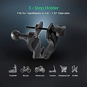 IPOW Motorcycle Phone Mount, Bike Phone Mount Holder, Universal Cell Phone Bicycle & Motorcycle Handlebar Phone Holder,Compatible with Smartphones 13/12/11/X/XR/XS/8/7,Galaxy S20/S10/S9