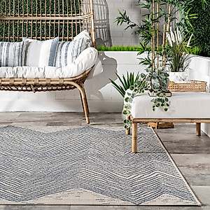 nuLOOM Carina Chevron Waves Indoor/Outdoor Accent Rug, 2x3, Blue