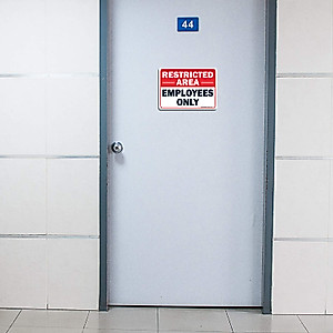 (2 pack) Faittoo Restricted Area Employees Only Sign, 10 x 7 Inches .40 Rust Free Aluminum, UV Protected, Weather Resistant, Waterproof, Durable Ink，Easy to Mount