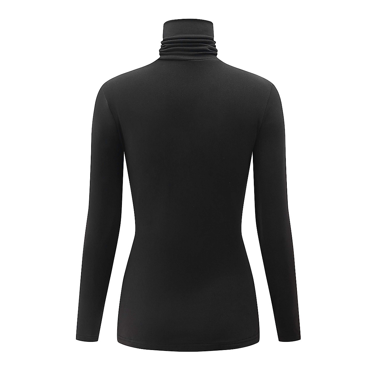 Kindcall Long Sleeve Mock Turtleneck Stretch Slim T Shirt Layer Top Black Medium