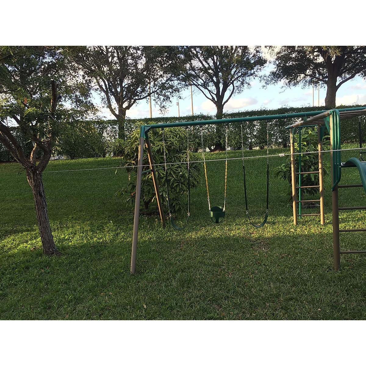 17.4FT Stainless Steel Clothes Lines for Hanging Clothes Outside - DEWEL Clothesline Heavy Duty for Wire Curtain Hanging - Windproof Anti-sag Multipurpose Outdoor Clothesline