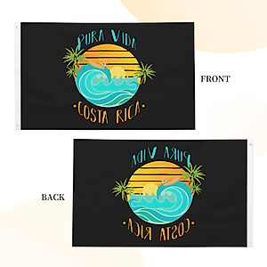 Pura Vida Costa Rica Double Sided Banner 3x5FT Banner Breeze Flag Decorative Flag Garden Flag