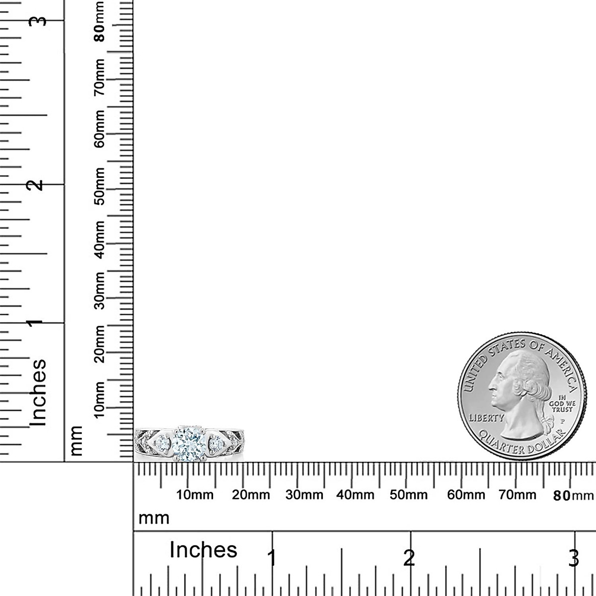 Gem Stone King 925 Sterling Silver Round 6MM Gemstone Birthstone Engagement Ring | Wedding Anniversary Promise Ring For Women | Available In Size 5, 6, 7, 8, 9