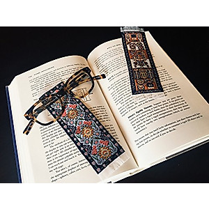 Oriental Carpet Woven Fabric Bookmark - Beige Collection - 3 bookmark designs - Beautiful, Elegant, Cloth Bookmarks! Best Gifts & Stocking Stuffers for Men,Women,Teachers & Librarians!