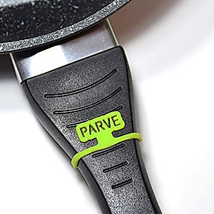 Kosher Kitchen Organization and Storage. Parve Green Silicone Labels for Jewish Kitchen Utensils. Oven Proof, Freezable, Microwave, Dishwasher Safe. Pack of 4 Tags