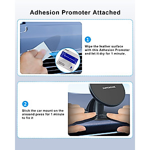 SUPERONE for MagSafe Car Mount, Strong [Never Drop] Magnetic Phone Holder for Car Dash, HandsFree 360° Rotation Phone Mount [Strongest 3M Adhesive] for iPhone 15 14 13 12 & MagSafe Case - Black