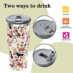 Chihuahua Tumbler - Dog Lovers Gifts for Women- with Handle and Straw, Stainless Steel Vacuum Insulated Flip Straw 30 oz - Spill Proof Coffee Travel Mug Chihuahua Lovers Gifts