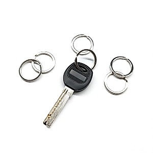 Flat Key Rings 50 Pieces 1 inches Flat Key Rings Metal Keychain Rings Split Keyrings Flat O Ring for Home Car Office Keys Attachment(Silver)