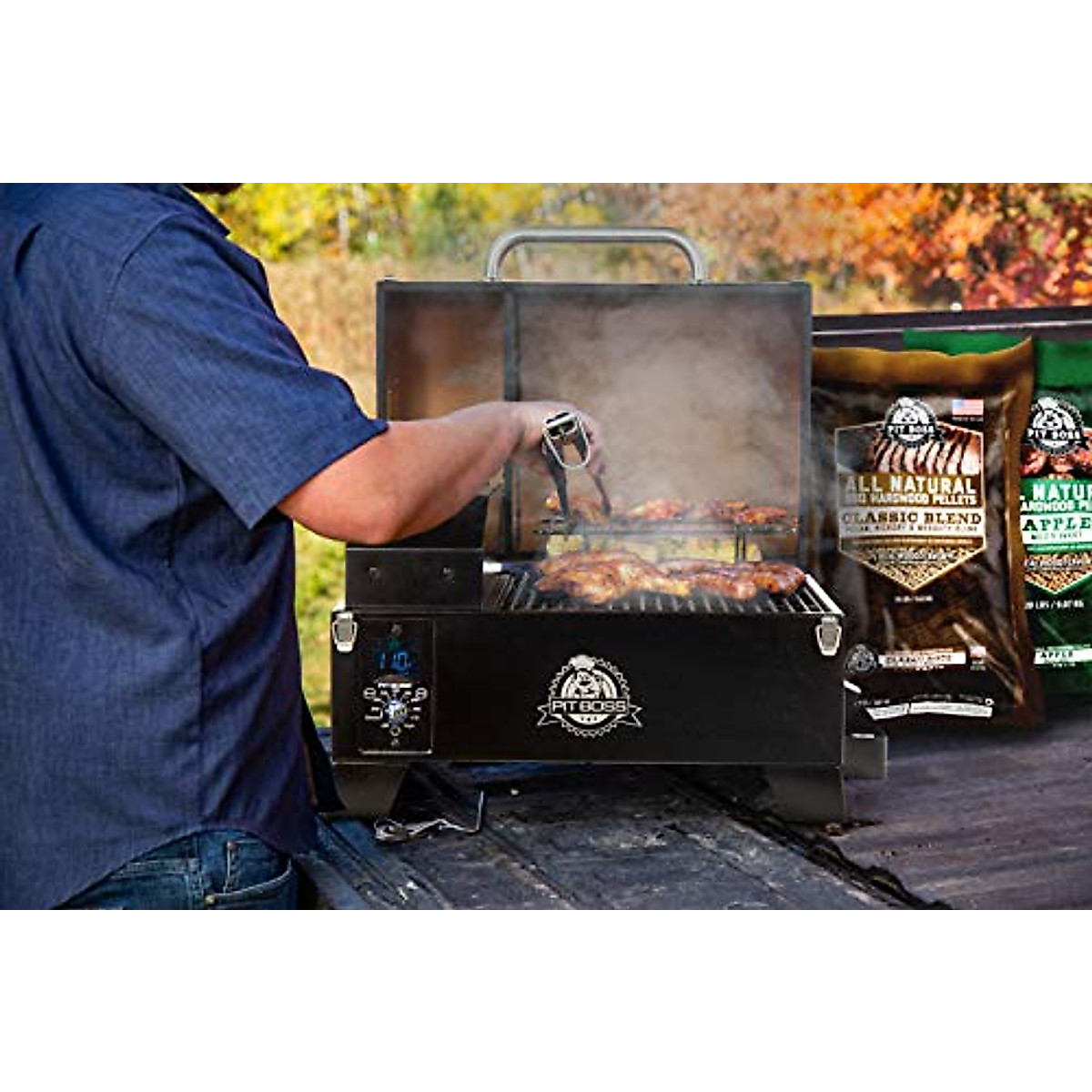 PIT BOSS 10697 Table Top Grill, Mahogany