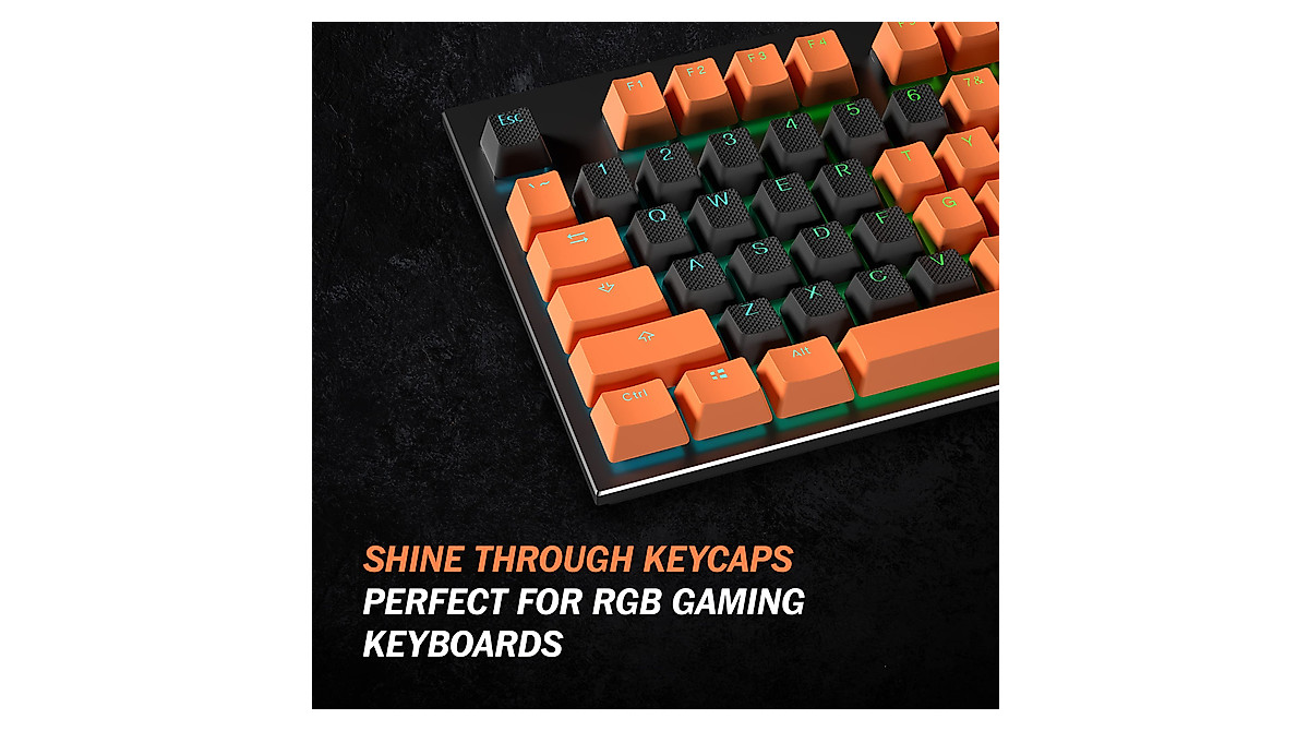 HK Gaming Rubber Keycaps Set | Non-Slip, Backlit, Durable | 23 Keys