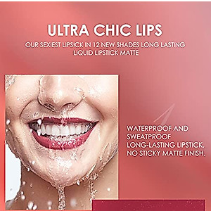 BestLand 12Pcs Matte Liquid Lipstick + Lip Liner Pens Set, One Step Lips Makeup Kits Pigment Velvety Nude Lip Stain Waterproof Long Wear Lip Gloss Make up Gift Set (Set A)