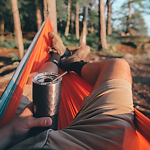 Seriously Ice Cold SIC 20 Oz. Double Wall Vacuum Insulated 18/8 Stainless Steel Travel Tumbler Mug | Powder Coated with Splash Proof BPA Free Lid | Coffee, Tea, Wine, and Cocktails (Hammered Gunmetal)