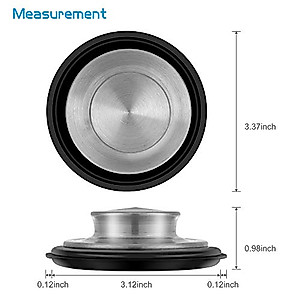 3 3/8 inch Kitchen Sink Stopper Stainless Steel Garbage Disposal Plug Kitchen Sink Plug Fits Standard Kitchen Drain Size of 3 1/2 Inch (3.5 Inch) Diameter (2 Pack)