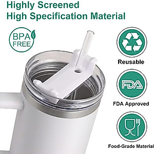 Replacement 40 oz Tumbler Lid for Stanley Cup, Dustproof Spill Proof Splash Resistant Tumbler Covers Fit for Stanley Tumbler and More Coffee Mugs,Pack of 1 (White)