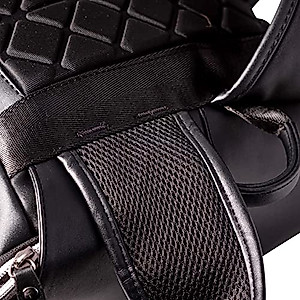 WAYWARDSON Vegan Leather Men’s Backpack Travel Bag for Business Trips and Excursions Back Strap and Laptop Sleeve Included (Black and White)