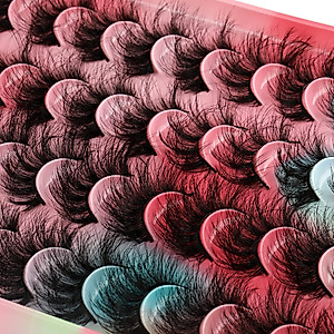 Newcally Lashes Mink Fluffy False Eyelashes 20MM Long Dramatic Fake Eye Lashes 5D Wispy Eyelashes Russian Strip Lashes Multipack 20 Pairs