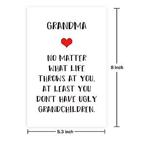 Serviky Lovely Happy Mother’s Day for Grandma, Special Love Grandmother Birthday Card from Grandchildren, Funny Mother’s Day