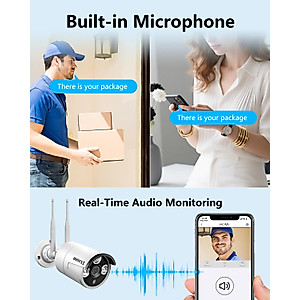 {Dual Antennas for WiFi Enhanced & 60 Days Storage} AI Human Detected 2K 3.0MP Wireless Security Camera System,OOSSXX 8 Channel NVR HD Outdoor Home Surveillance WiFi Cameras Systems with 4TB HDD