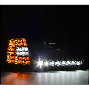 HH Building 2pcs Headlight Front Left Right Driver Passenger Side Clear Lens Black Housing Headlights + Corner 3L3Z13008DA FO2502267 5_HD-ON-FF15097-LED-SET-BK