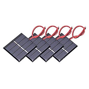 Polysilicon Solar Panel, 4Pcs 0.36W 2V Solar Panel Charging Power Board and Electronic Line for Small Power Appliances, Excellent Transmission