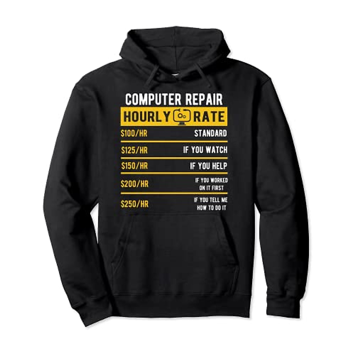 Computer Repair Hourly Rate, Computer Repair Geek Pullover Hoodie